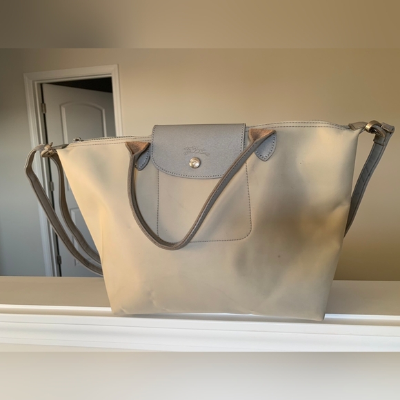 Longchamp | Bags | Longchamp Le Pliage L Size Cream | Poshmark